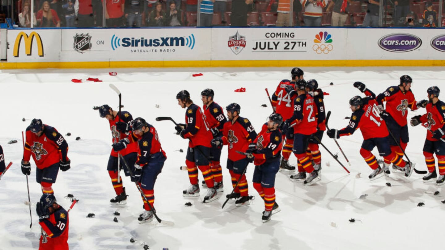 Why do the Florida Panthers fans throw rats on the ice?