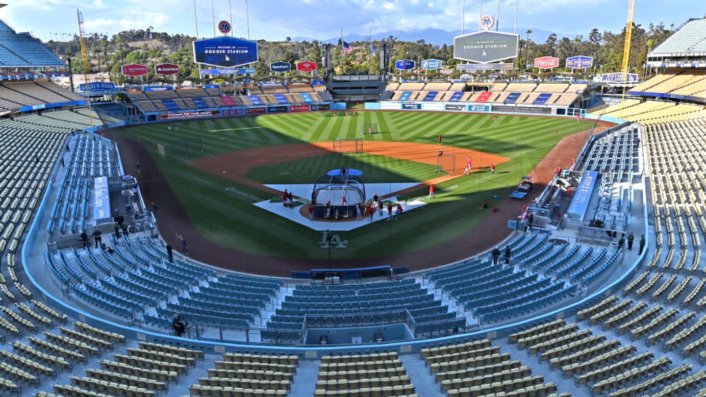 Los Angeles Dodgers fan protests universal designated hitter outside ...