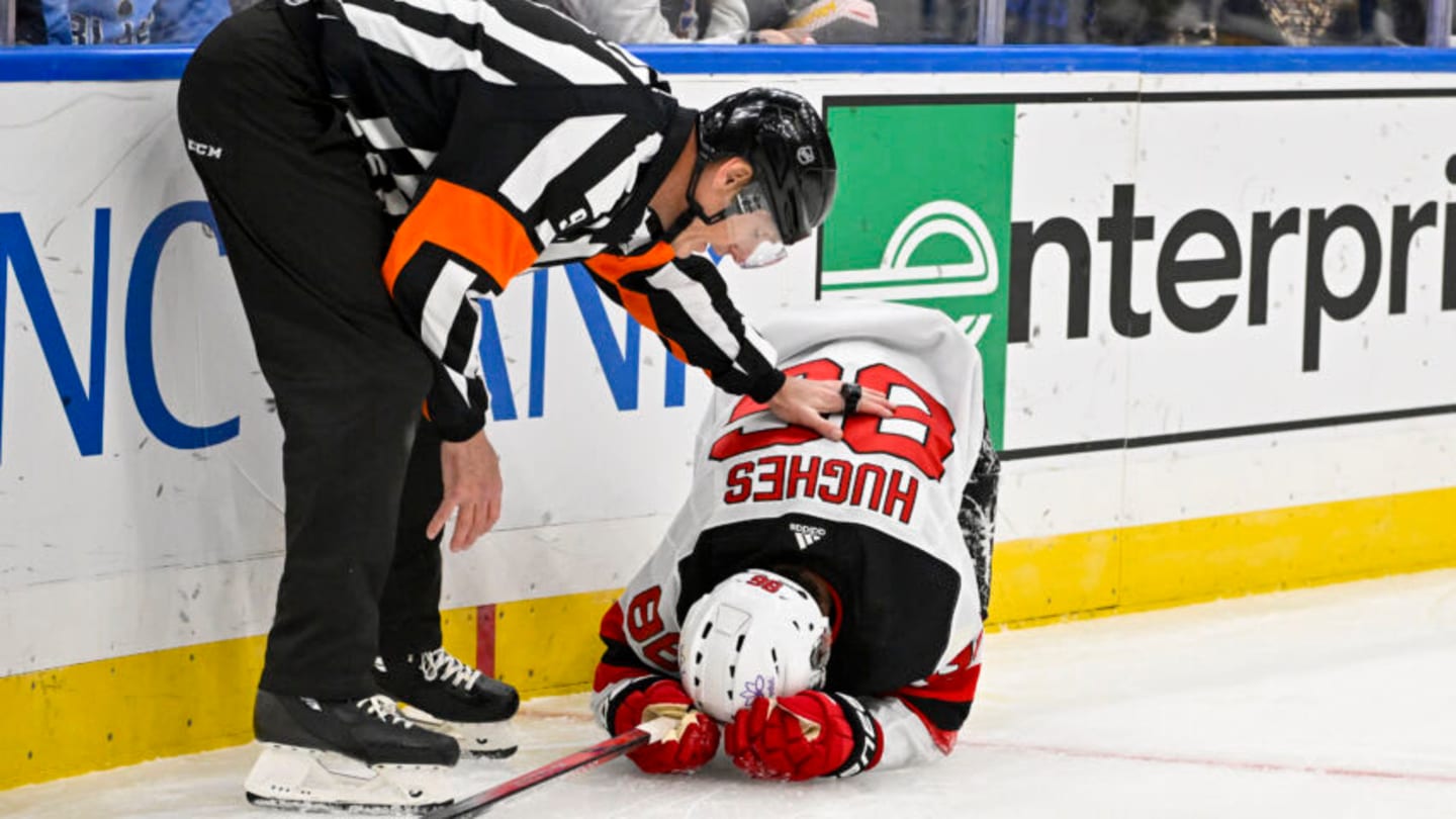 Update: New Jersey Devils Center Jack Hughes Gets Hurt On Scary Crash ...