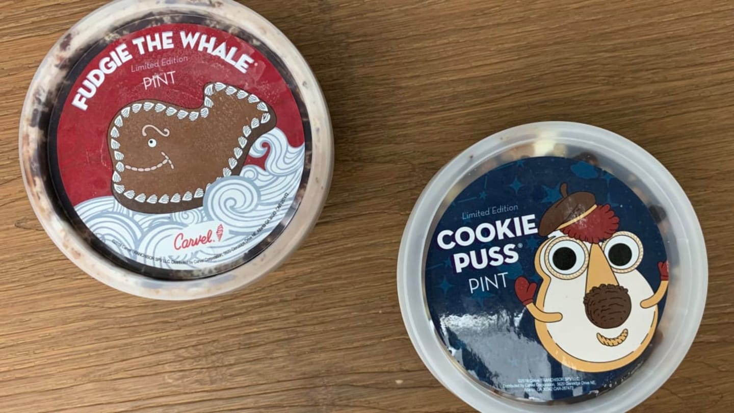 Carvel Created Pints of Fudgie the Whale and Cookie Puss Ice Cream for ...