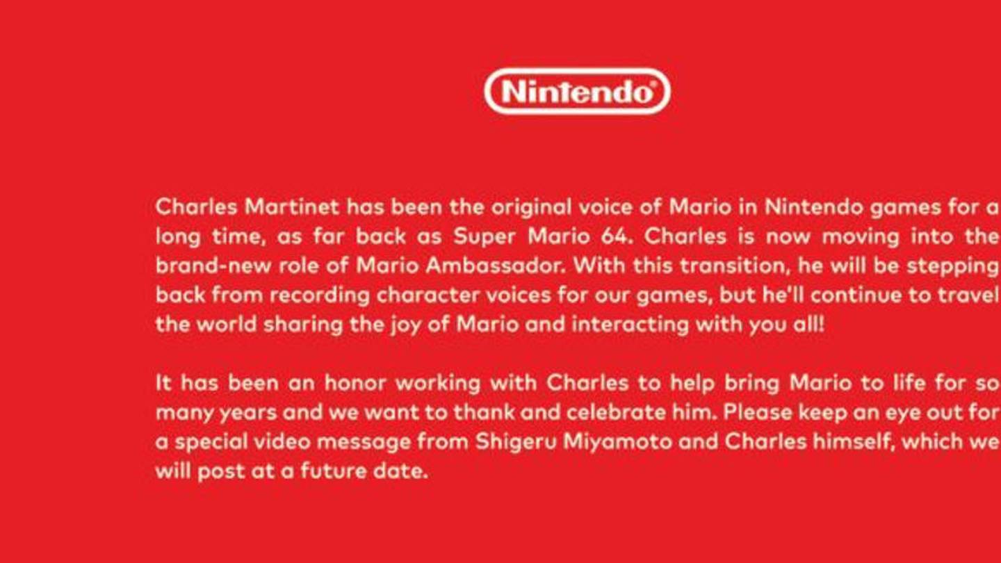 Charles Martinet Steps Down as Voice of Mario After 22 Years
