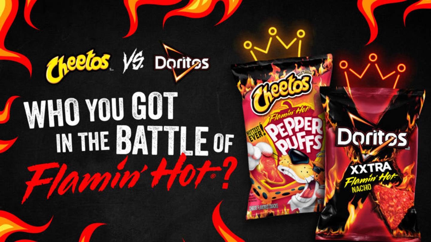 Doritos versus Cheetos meet in the ultimate Flamin Hot Faceoff