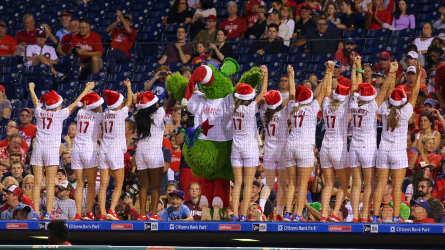 Phillies fans waiting for presents under the Christmas tree