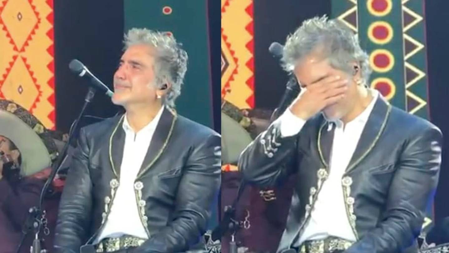 Alejandro Fernández llora por su padre en pleno concierto