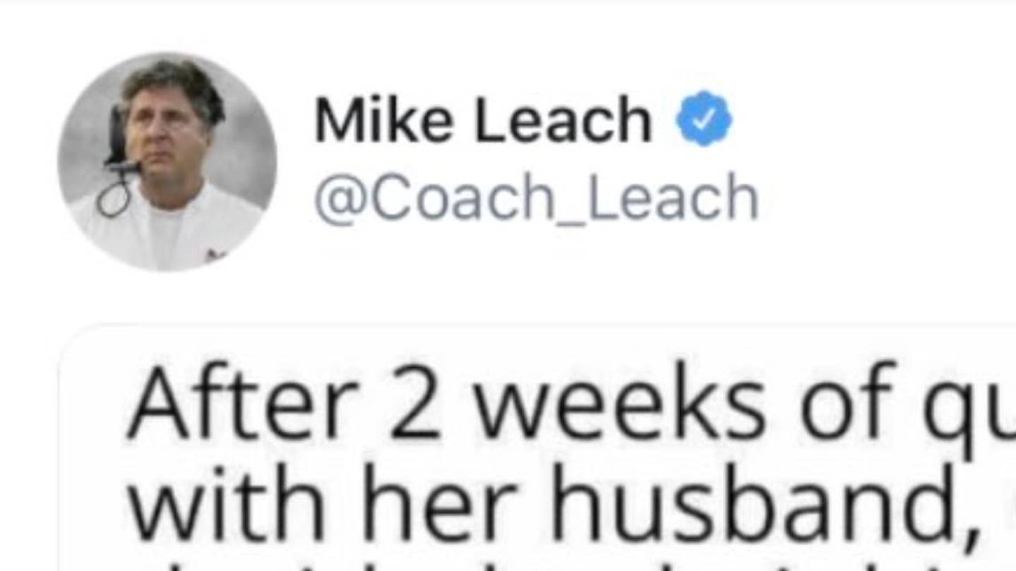 Mike Leach Apologizes for Tasteless Quarantine Tweet Depicting Woman ...