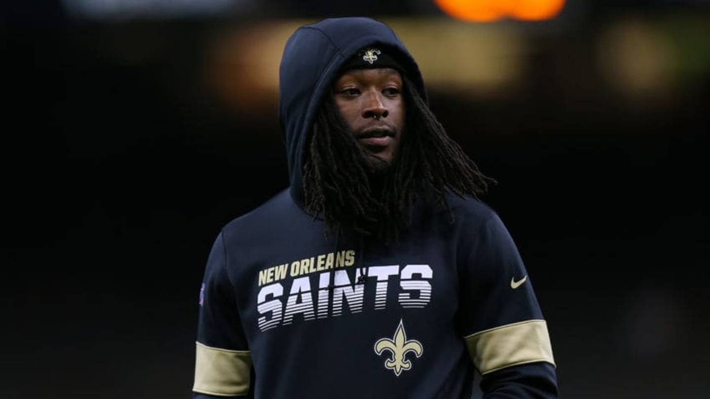 New Orleans Saints running back Alvin Kamara attends first NASCAR race