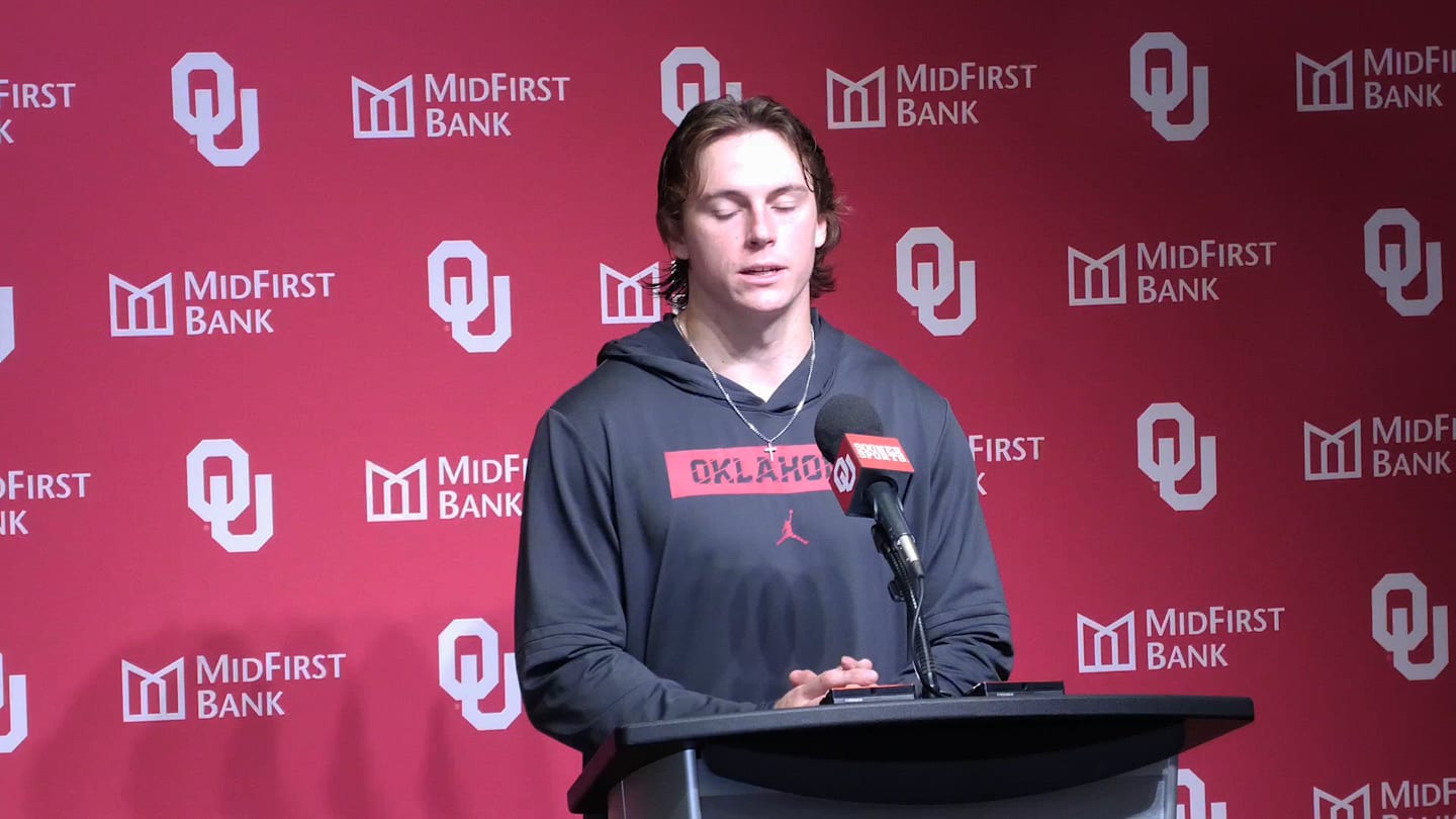 Watch: Oklahoma QB John Mateer Auburn Postgame Press Conference