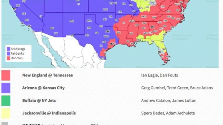 NFL Week 10 2018: Broadcast map