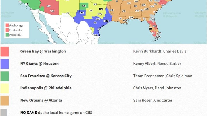 NFL Week 3, 2018: Broadcast maps