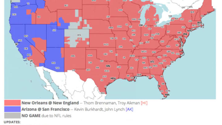NFL Week 6 Coverage Map