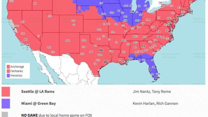 NFL Week 10 2018: Broadcast map