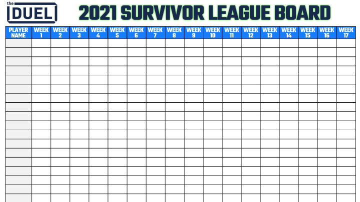 Printable NFL Survivor Pool For The 2021 Season