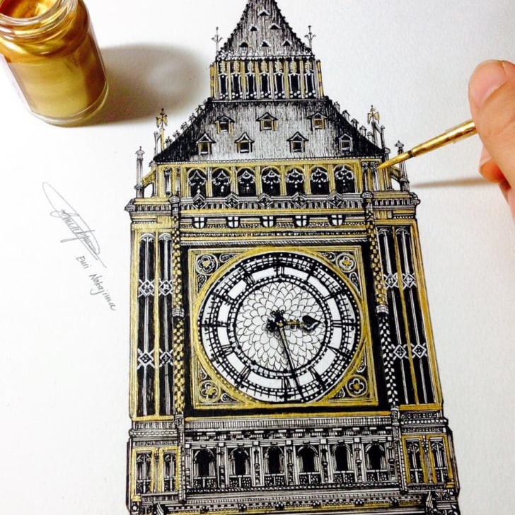 Artist Makes Incredibly Detailed Drawings of Famous Buildings Around ...
