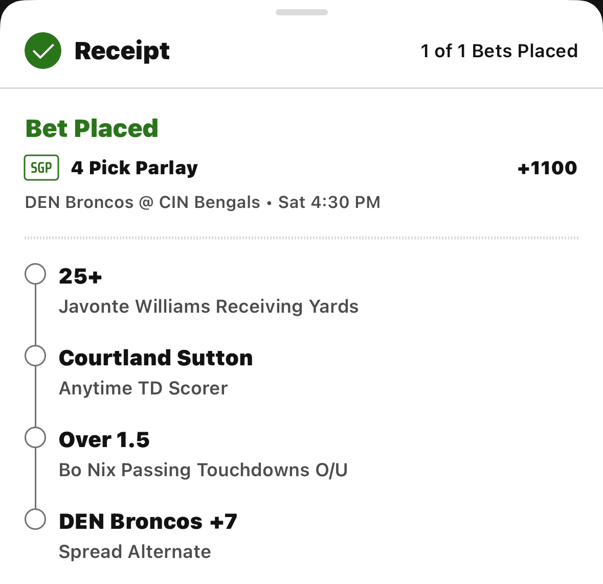 Cincinnati Bengals vs Denver Broncos Week 17 Best Props and Parlays