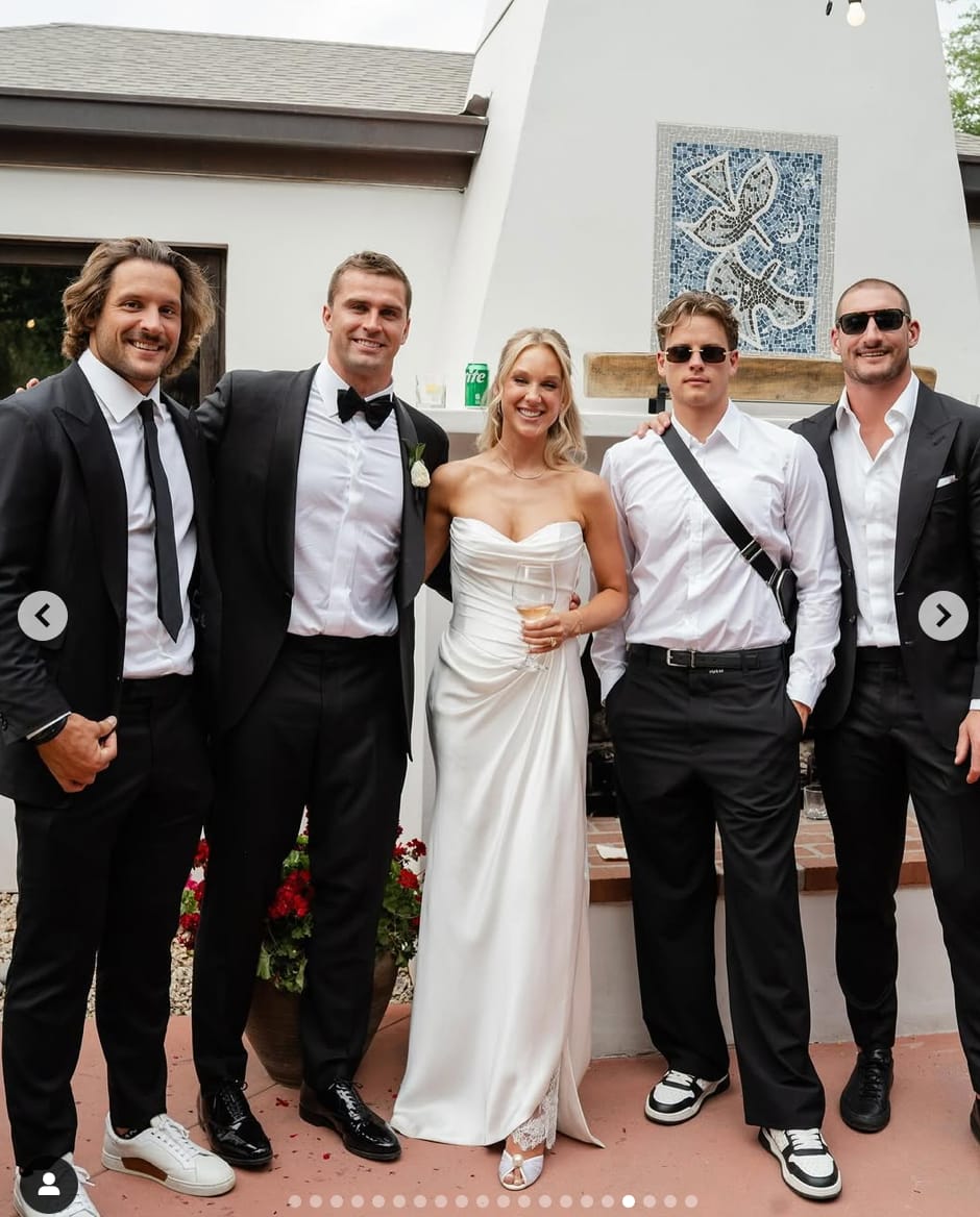 Look: Cincinnati Bengals Superstar Joe Burrow Attends Sam Hubbard's Wedding