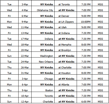 msg schedule