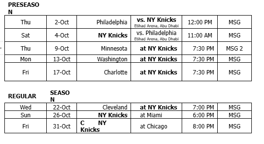 msg schedule