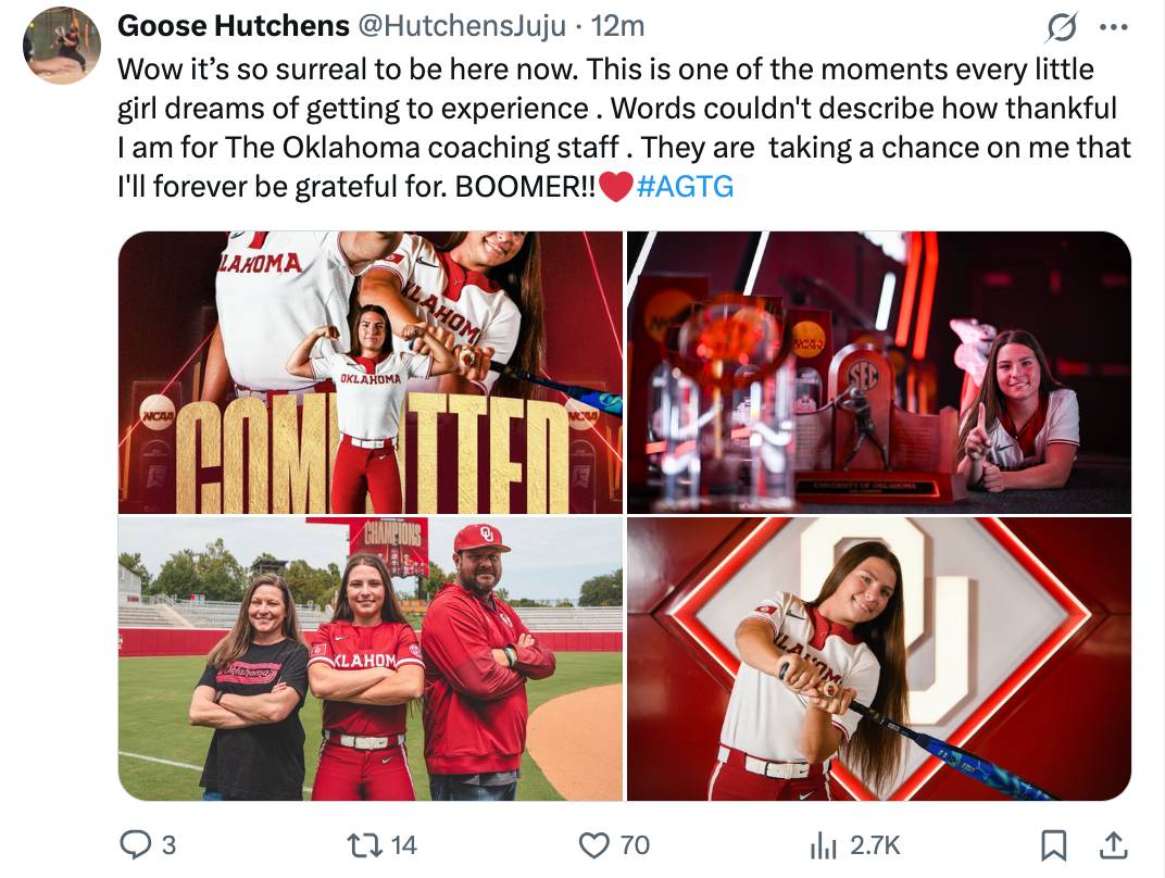 OU Softball: Oklahoma Lands Commitment from Elite Local Player Goose ...