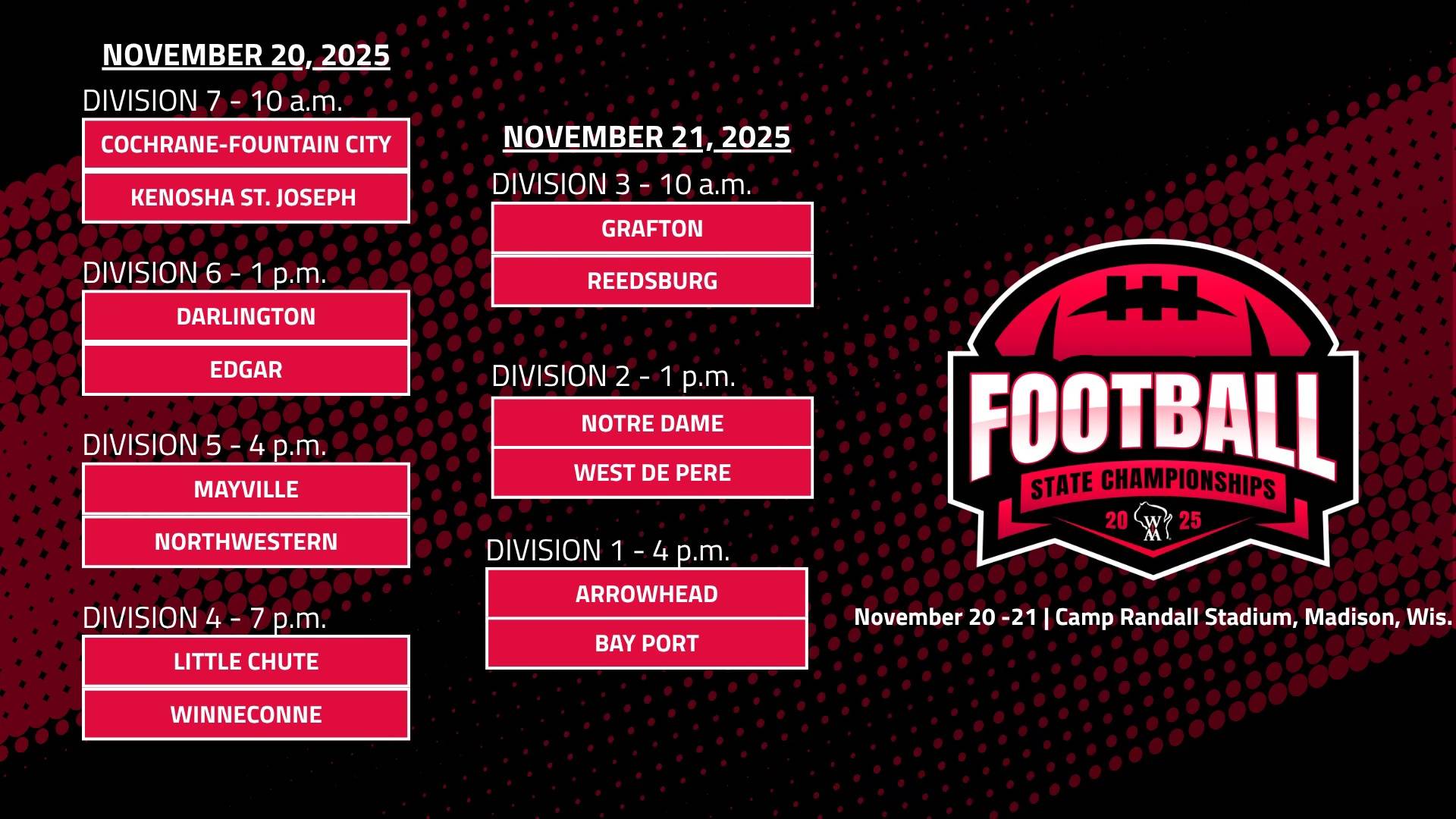 Wisconsin (WIAA) State High School Football Championships Preview ...