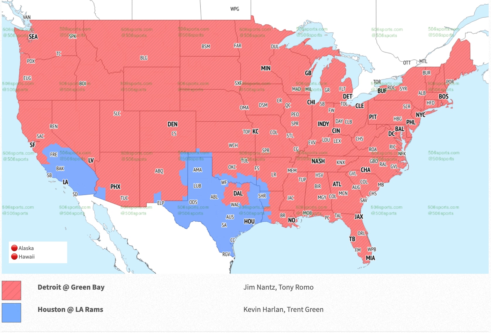 NFL TV Coverage Map Week 1: Full Breakdown of CBS, Fox Broadcasts