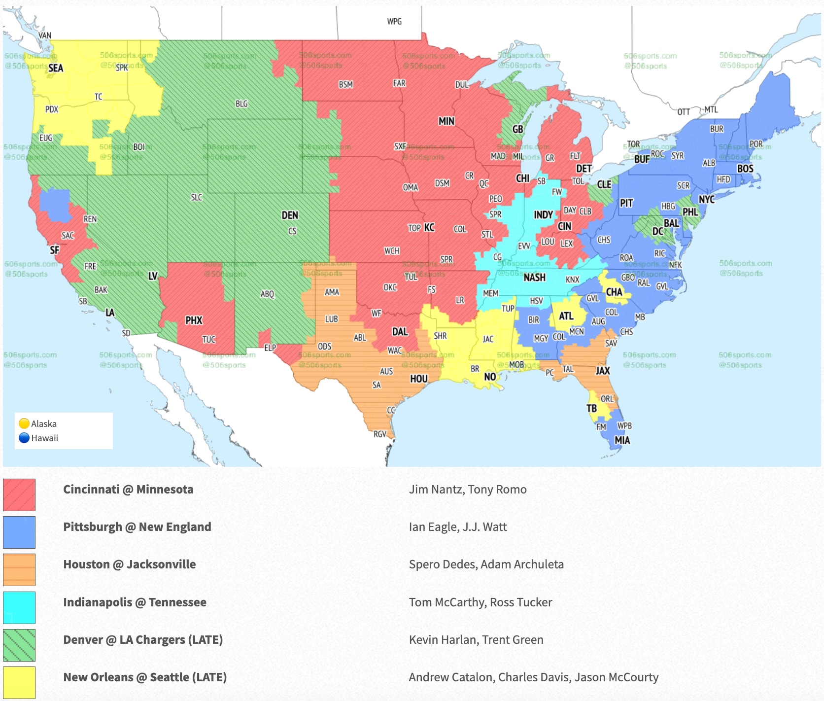 NFL TV Coverage Map Week 3: Full Breakdown of CBS, Fox Broadcasts