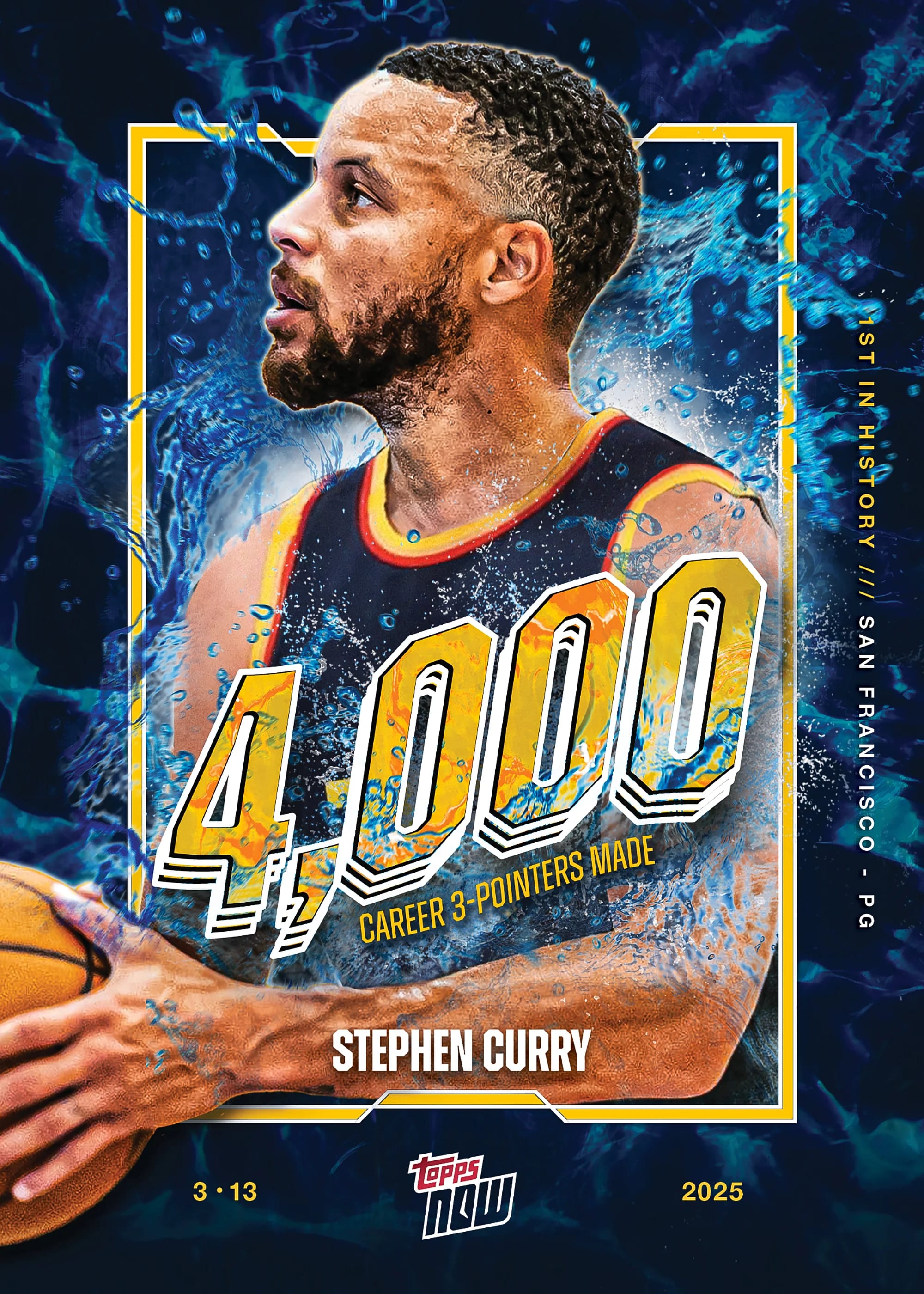 Steph Curry Three-Point Milestone Earns Topps Now Card