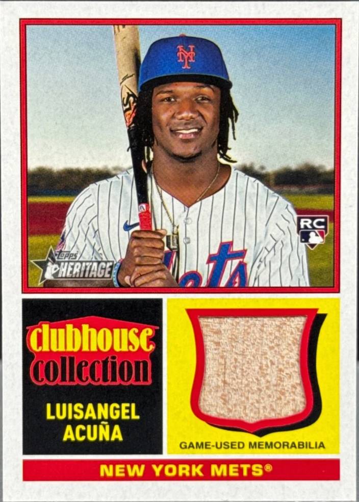 Luisangel Acuña Rookie Cards in 2025 Topps Heritage Baseball