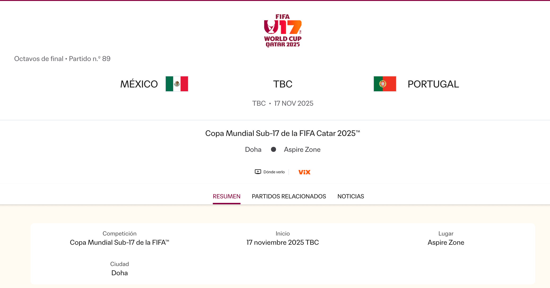 Portugal será el rival de México en los Octavos de Final del Mundial Sub-17