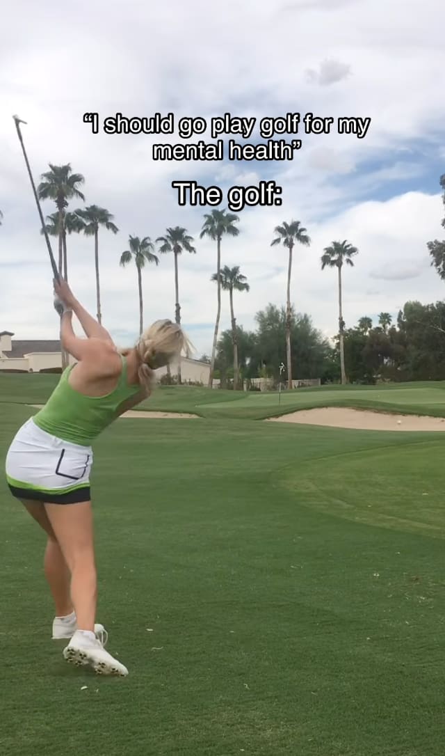 Golf influencer Paige Spiranac shares epic shank in white miniskirt
