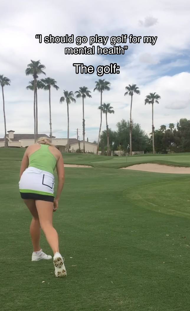 Golf influencer Paige Spiranac shares epic shank in white miniskirt