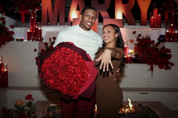 Michael Penix Jr, girlfriend Olivia Carter share epic engagement video
