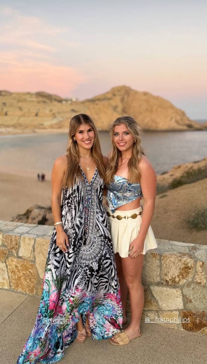 Gracie Hunt’s cheerleader sister Ava wows in stunning low-cut dress
