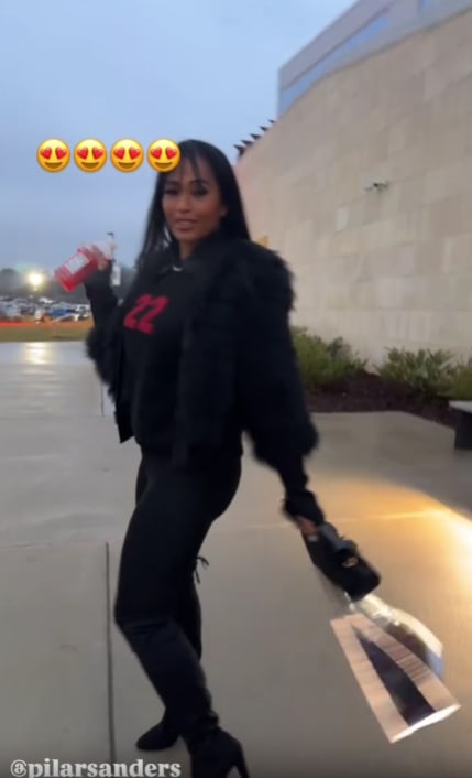 Shedeur Sanders' mom Pilar rocks custom jacket to support daughter Shelomi