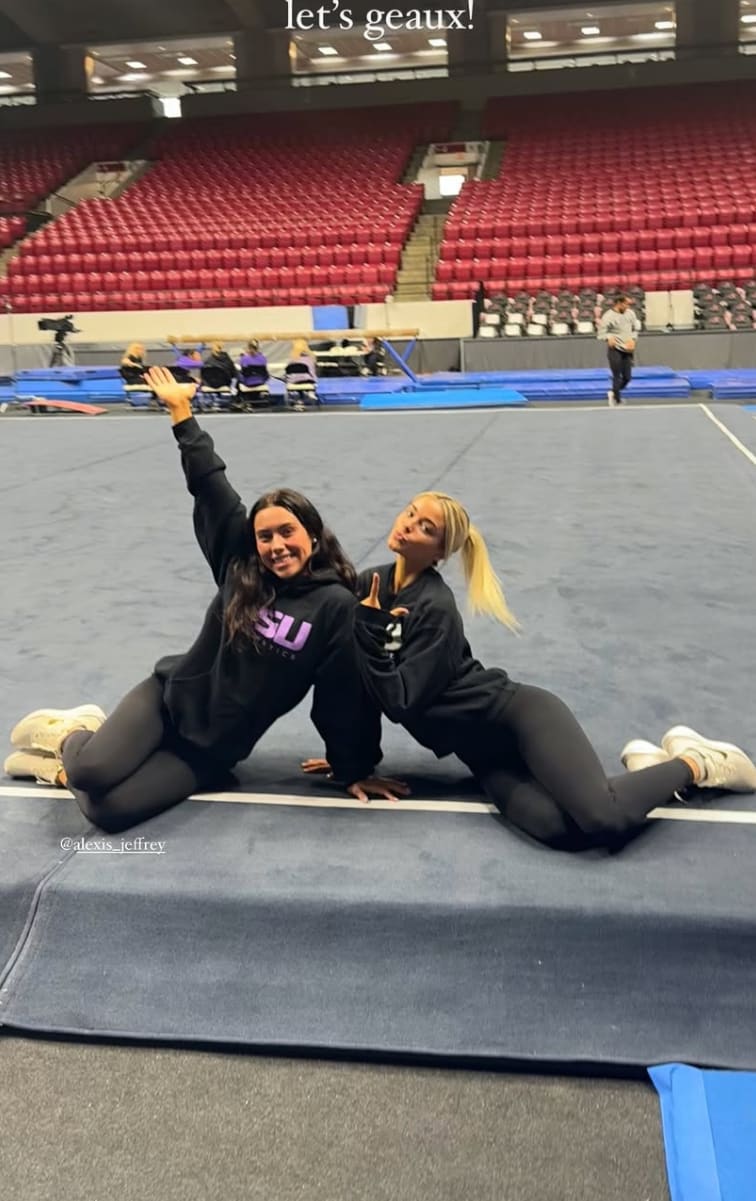 Livvy Dunne hyped for Alabama meet with two-word LSU cheer in all-black fit
