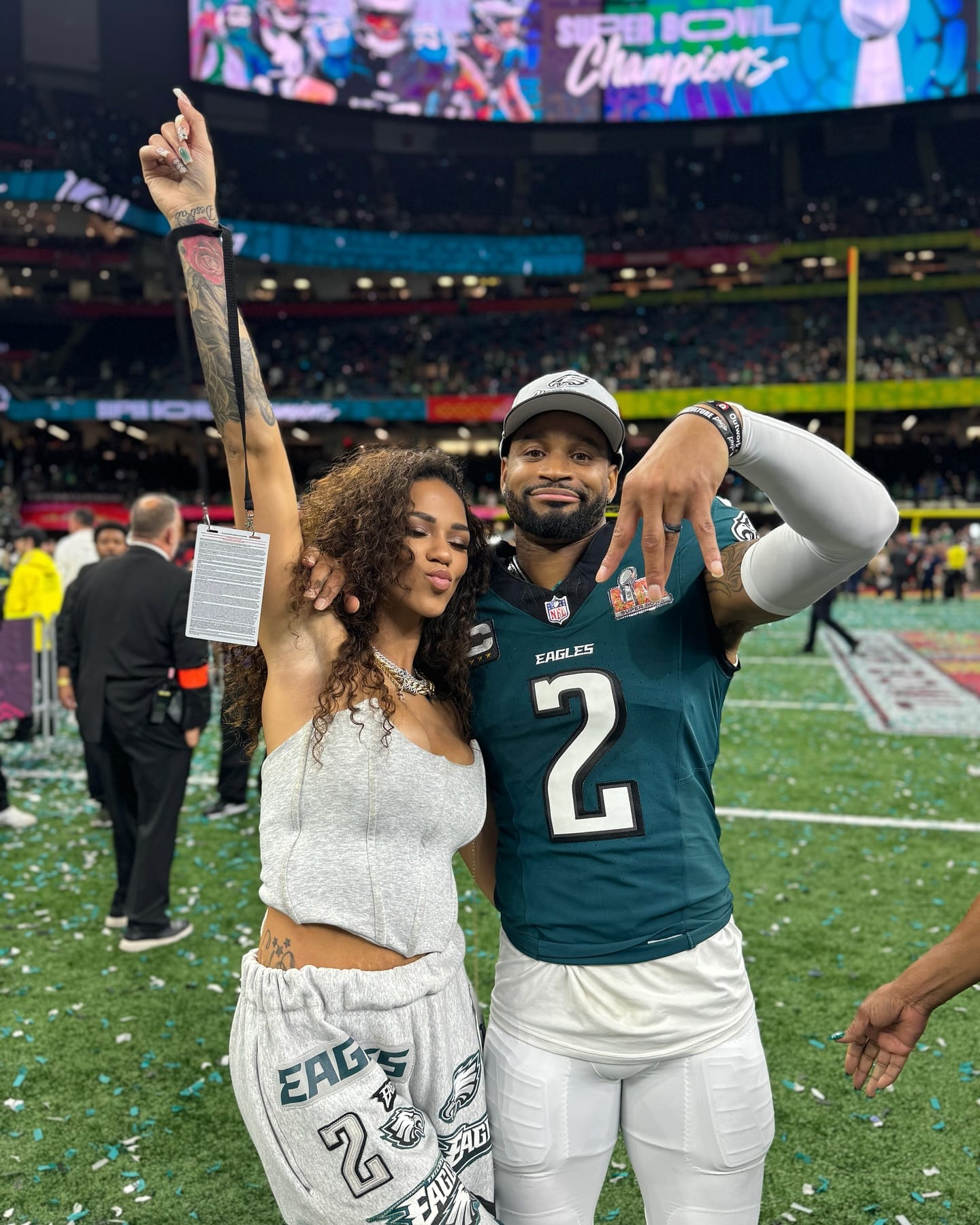 Darius Slay's wife Jennifer celebrates Eagles Super Bowl win in ...