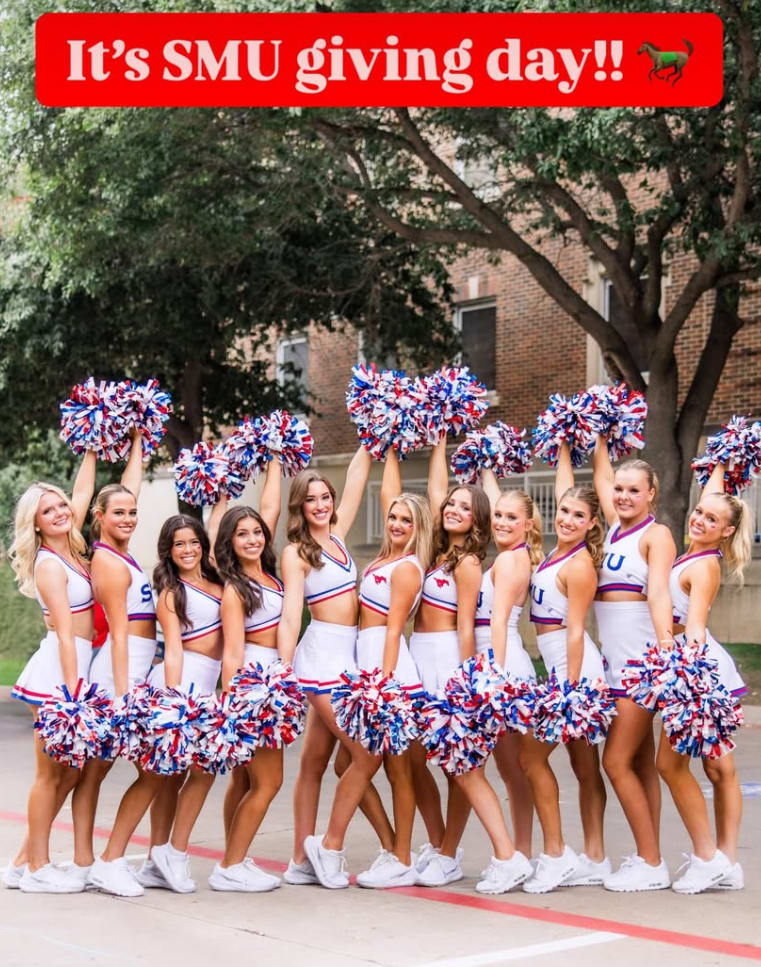 Chiefs heiress Ava Hunt wows in SMU cheerleader uniform with teammates