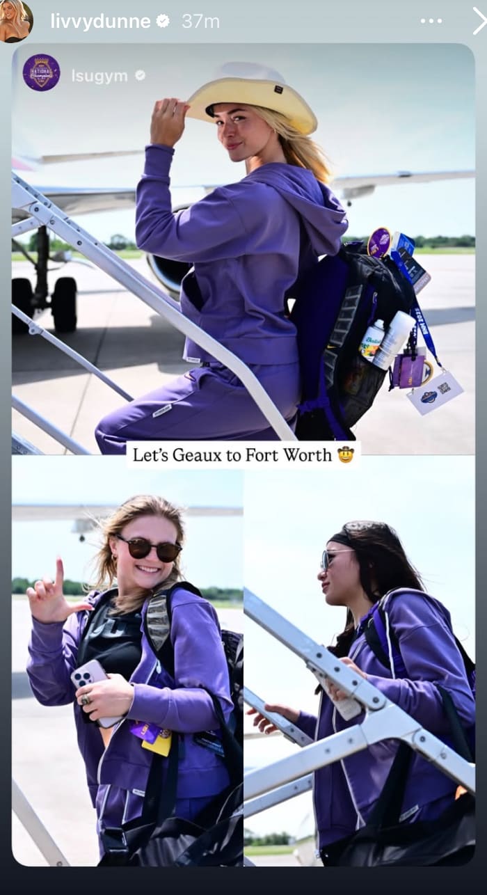 Livvy Dunne flexes cowboy hat for LSU's Texas trip to national ...