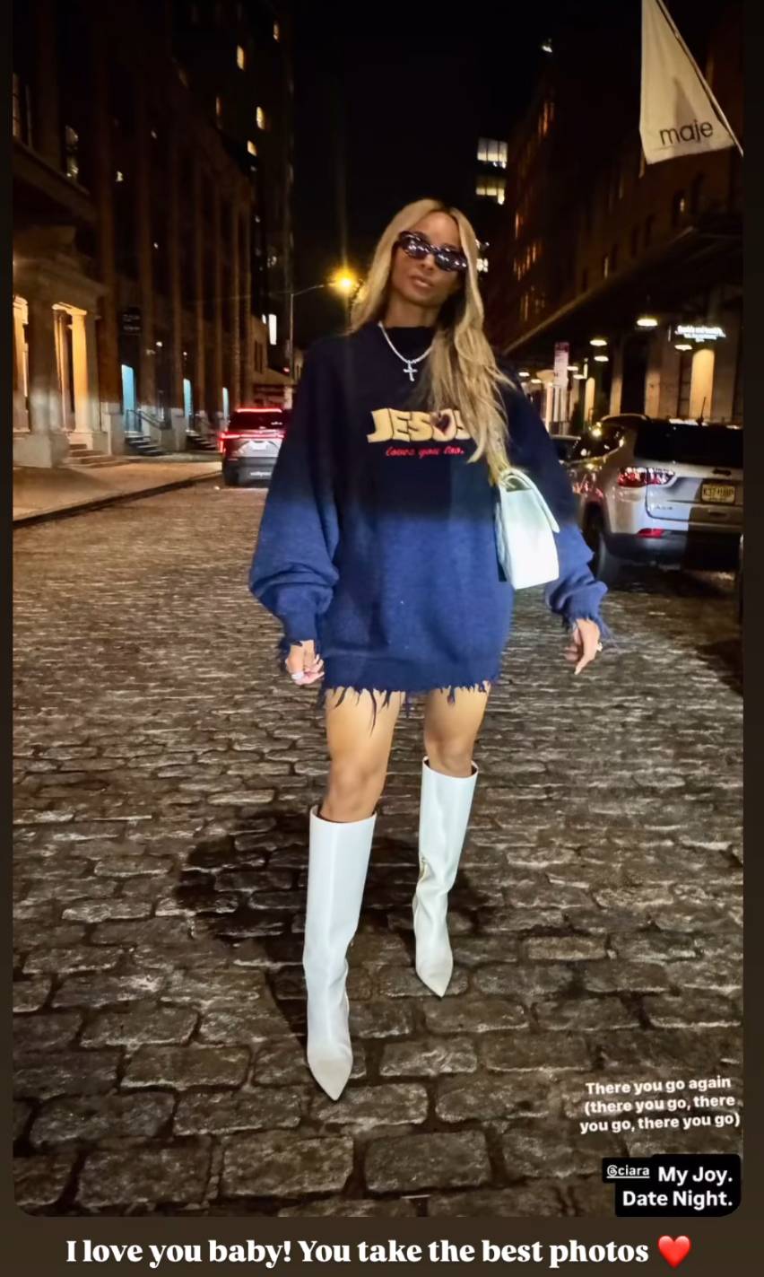 Ciara rocks knee-high boots in smitten Russell Wilson date photo