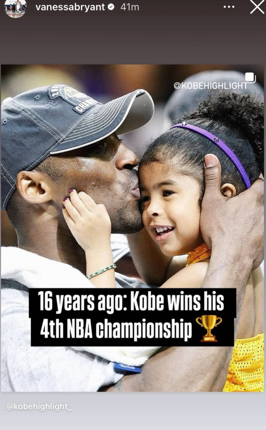 Vanessa Bryant shares tearjerking photo of Kobe and Gigi on NBA title ...