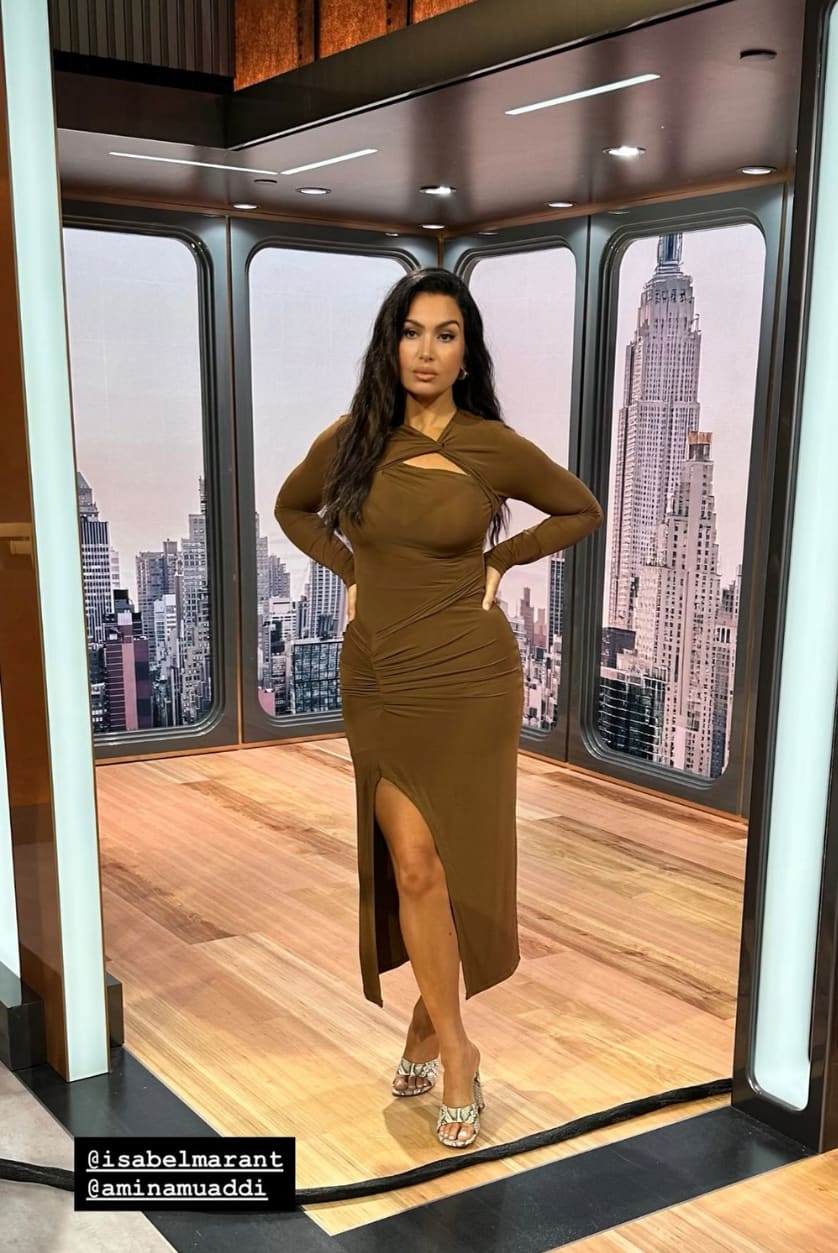 Molly Qerim turns heads with dress, background in first day after ESPN move