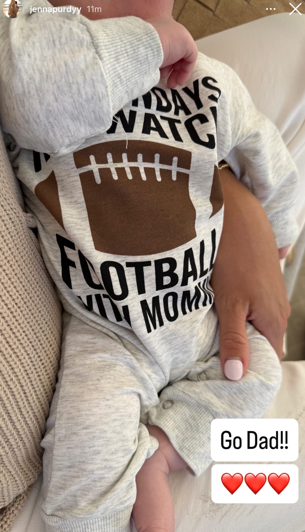 Brock Purdy’s wife Jenna shows off baby’s ‘mommy’ football fit for ...