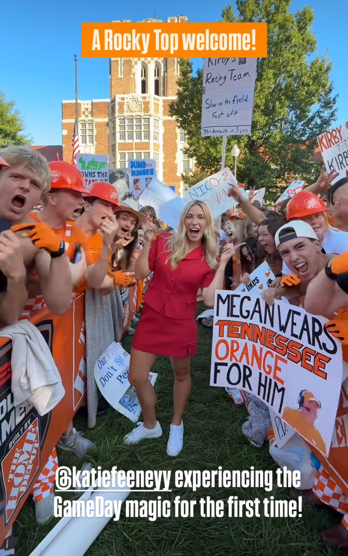 Katie Feeney wears Georgia red skirt for 'College GameDay' at Tennessee