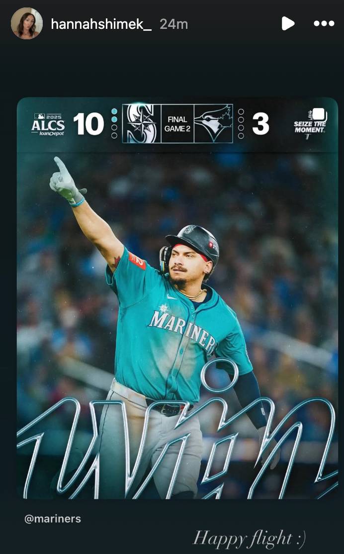 Cal Raleigh's gf Hannah Shimek has 2-word Mariners flex after Game 2 ...