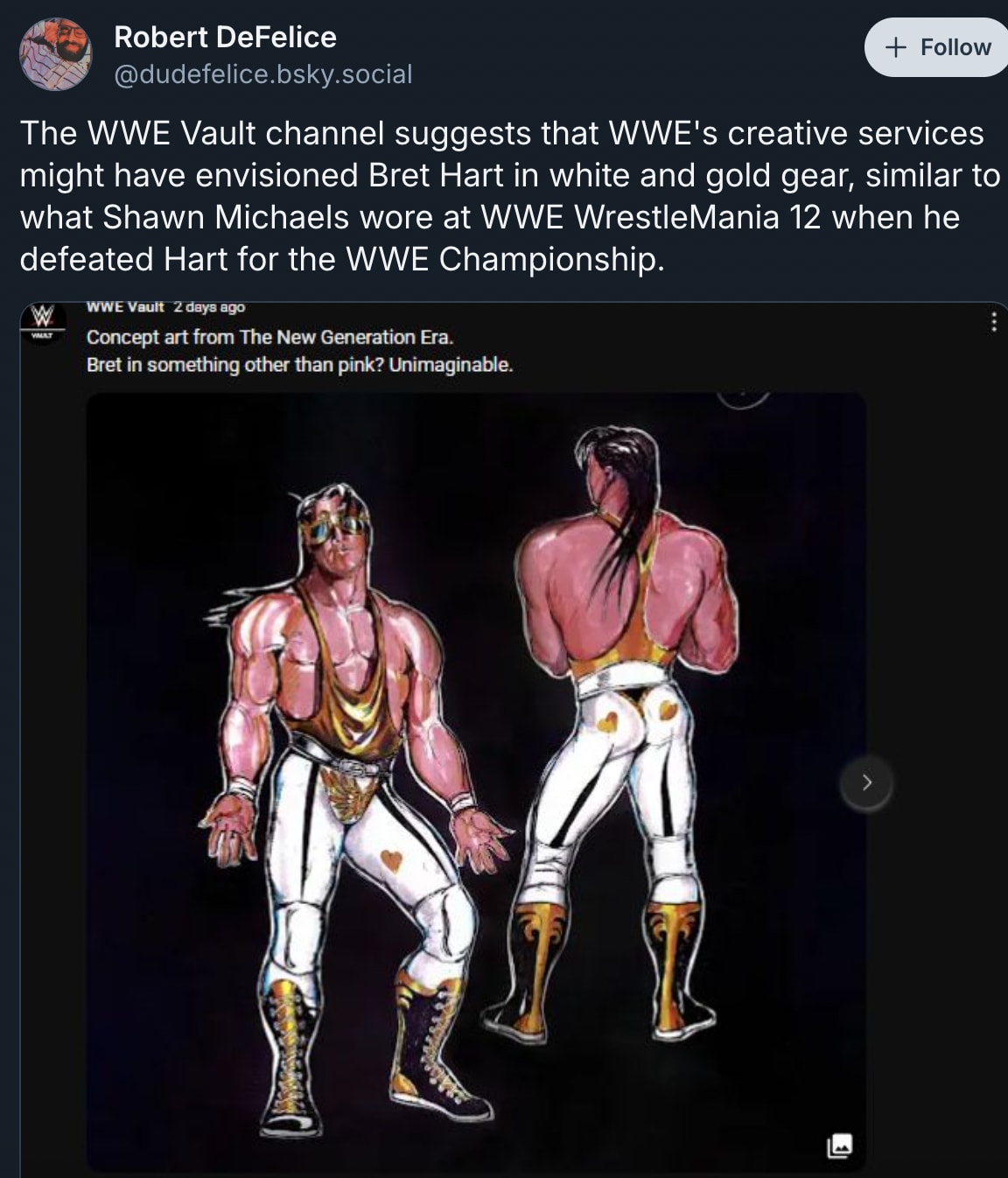 WWE Vault Reveals Very Different Concept For Bret Hart's Iconic Attire