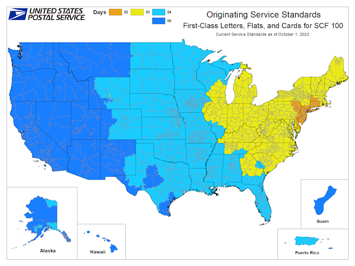 This USPS Map Will Help You Figure Out When Your Letter Will Arrive